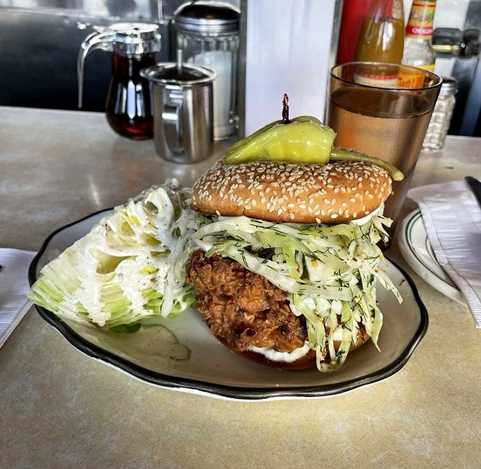 Crispy, juicy, and piled high with fresh slaw – this sandwich makes you wonder why you'd ever waste calories on fast food versions.