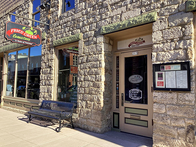 Fried Green Tomatoes serves Italian-American fare in a limestone building that's seen more history than your average museum.