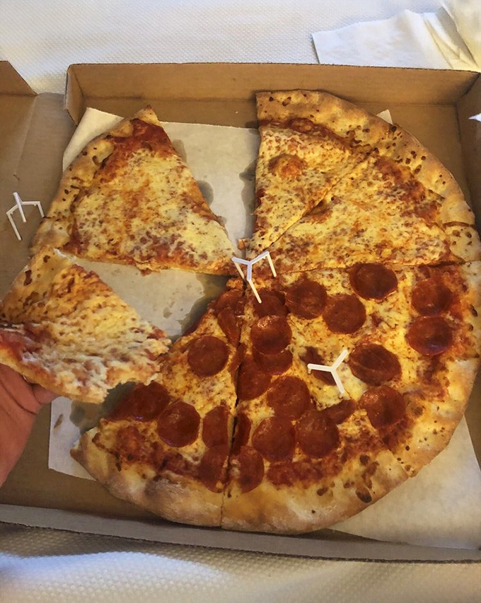 Can't decide? Don't! This split personality pizza satisfies both purists and pepperoni enthusiasts without playing favorites.