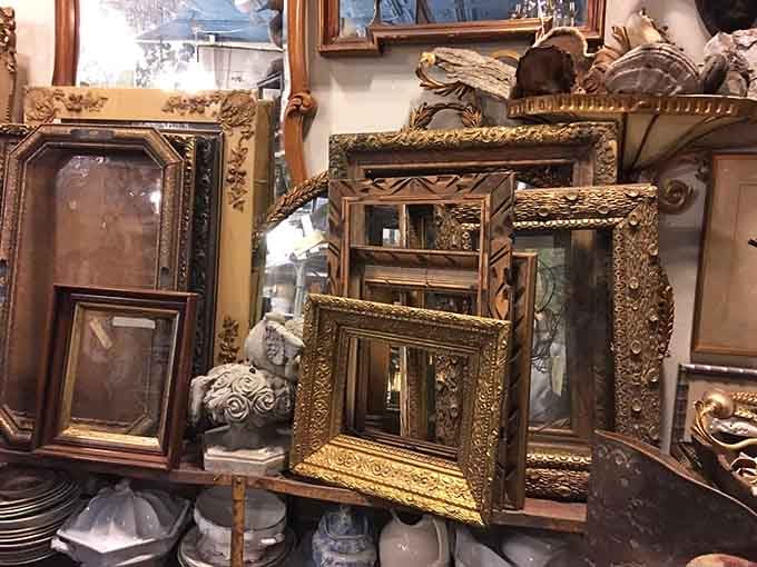 Ornate frames in every style imaginable wait to transform your artwork or mirrors into statement pieces that command attention on any wall.