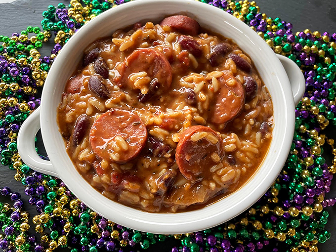 A symphony of flavors in a bowl. This jambalaya isn't just a meal, it's a religious experience for your palate.