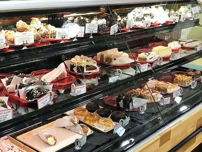 The dessert case tempts with sweet treats that make healthy eating resolutions crumble faster than cookies.