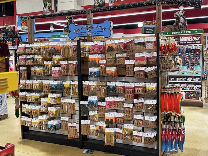 Even your dog deserves international cuisine, apparently, based on this impressive selection of gourmet pet treats and bones.