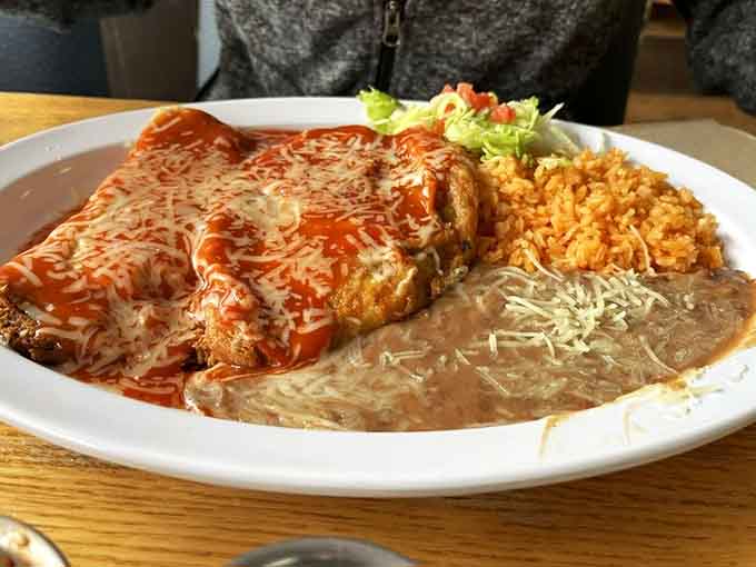 That tamale and chile relleno combo brings together two Mexican classics on one plate, proving that sometimes more really is more.