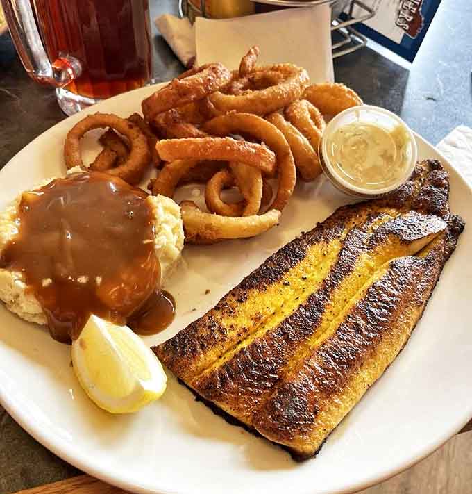 Fresh whitefish from the very waters you're gazing at, prepared simply because perfection doesn't need complications or pretentious garnishes.