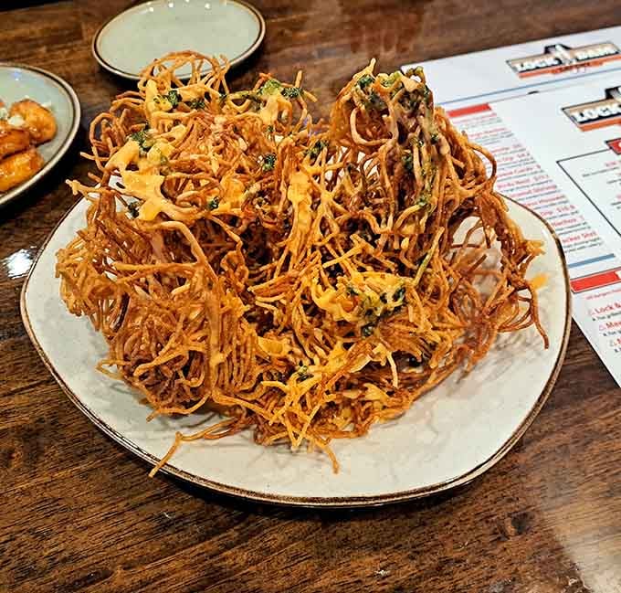 This gravity-defying tower of crispy, golden perfection looks like it was styled by someone who really understands the art of the appetizer.