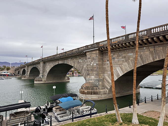 Boat slips line the Bridgewater Channel, a nautical neighborhood where vessels rest between adventures.