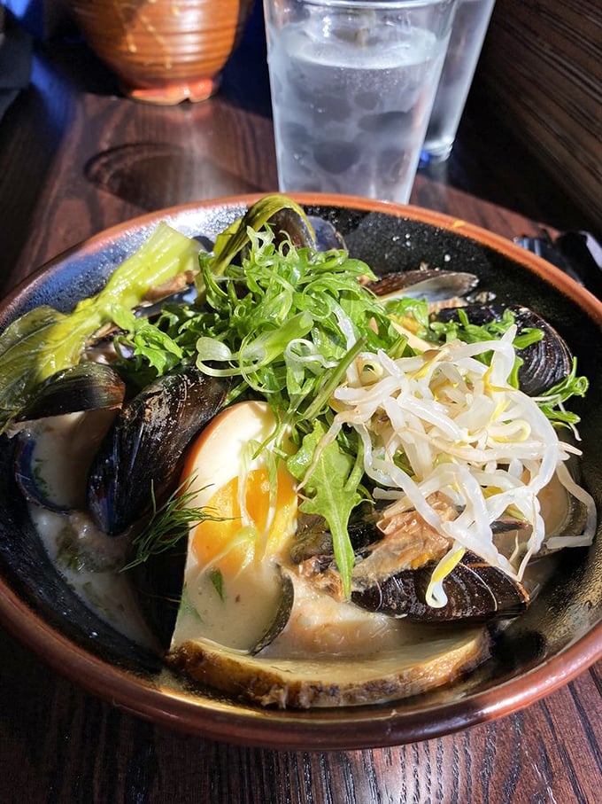Seafood lovers rejoice! Plump mussels and tender seafood swim in a broth that tastes like the ocean and comfort had a delicious baby.