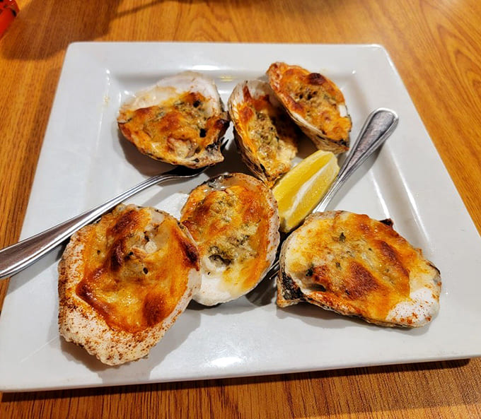 These broiled beauties prove that oysters Rockefeller never looked so good on a plate.