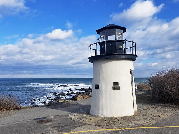 Small but mighty, this harbor lighthouse has been guiding boats safely home, proving good things really do come in compact packages.