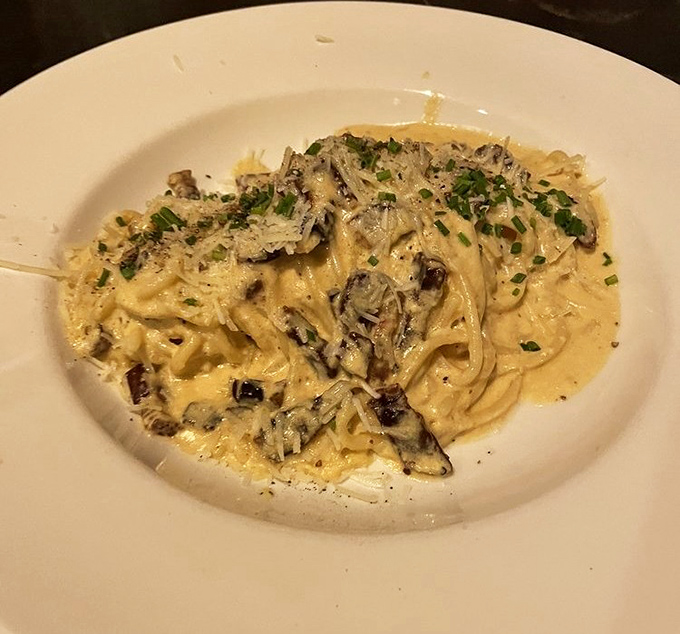 Carbonara that would make an Italian grandmother weep with joy &ndash; silky strands of pasta embraced by a creamy sauce studded with savory morsels.