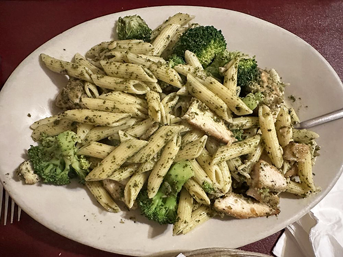 Penne pasta with perfectly balanced pesto sauce &ndash; simple ingredients transformed into something that makes you wonder why you'd eat anything else.