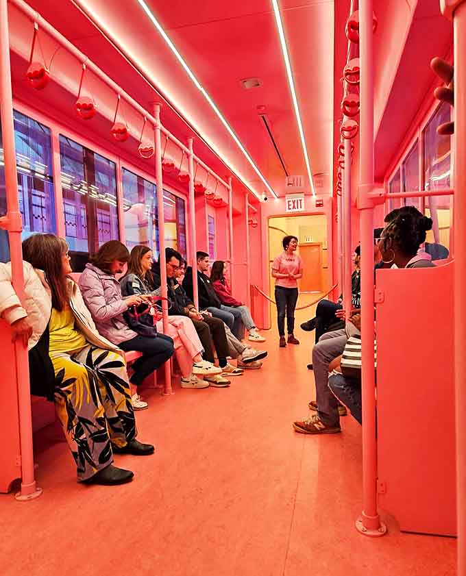 All aboard the sweetest ride in Chicago&mdash;a stationary subway car reimagined in bubblegum pink, complete with impromptu dance parties.