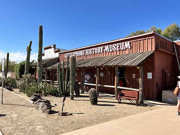 Step inside the telephone museum where vintage equipment demonstrates how communication technology connected isolated frontier communities across vast distances.