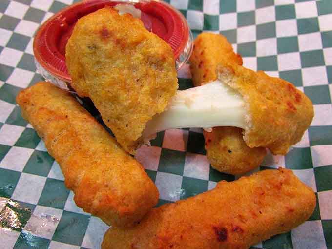 Stretchy, melty mozzarella sticks that actually contain real cheese, not that rubbery imposter stuff from the freezer aisle.
