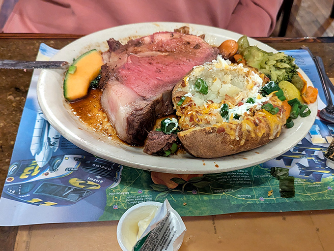This isn't just dinner, it's a celebration on a plate &ndash; prime rib cooked to that perfect shade of pink that makes carnivores weak in the knees.