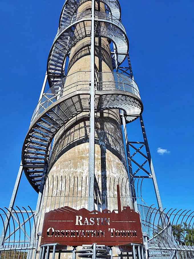 The Rastin Observation Tower stands like an industrial lighthouse, beckoning brave climbers with promises of breathtaking panoramic rewards.