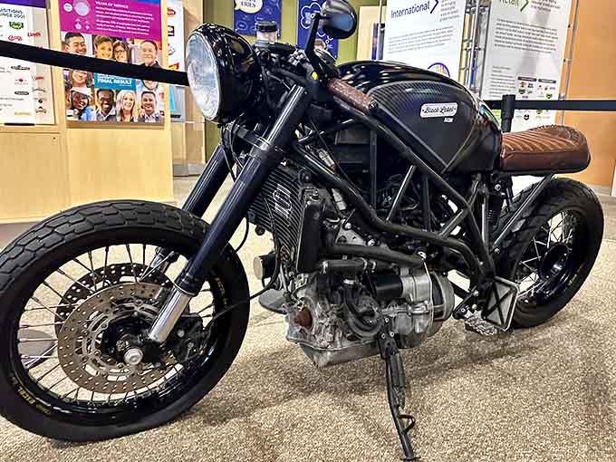 This custom motorcycle proves that SPAM&reg; enthusiasm knows no bounds, extending even to two-wheeled transportation and chrome detailing.