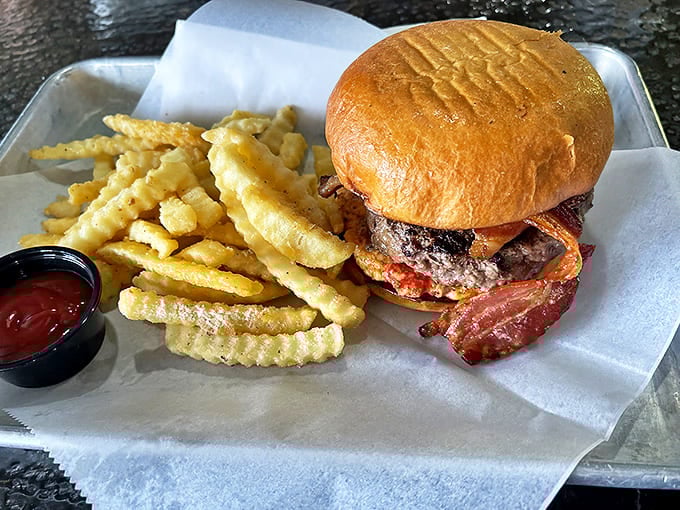 Juicy, substantial, and perfectly balanced &ndash; this isn't just another burger, it's a reminder of why burgers became classics in the first place.