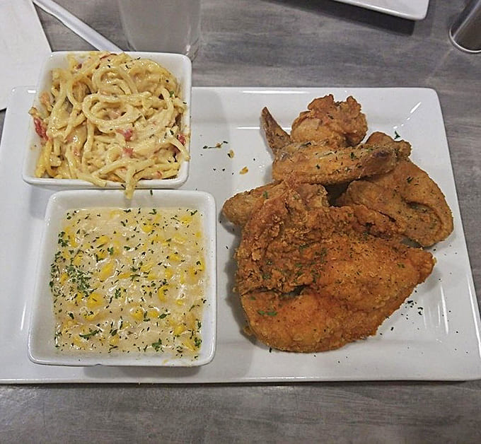 This platter proves that good things come in threes, especially when those things are fried to perfection.