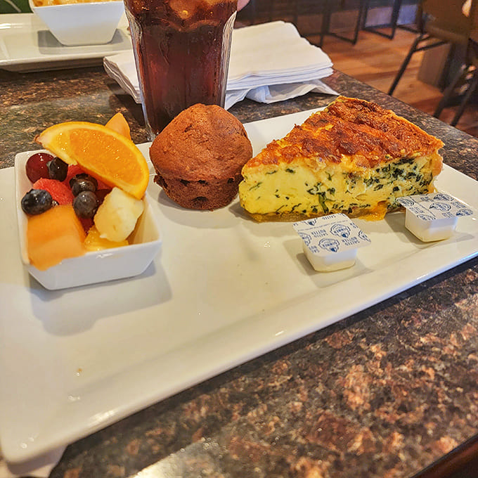 Breakfast of champions: A spinach quiche that makes eating vegetables before noon feel like cheating at life.