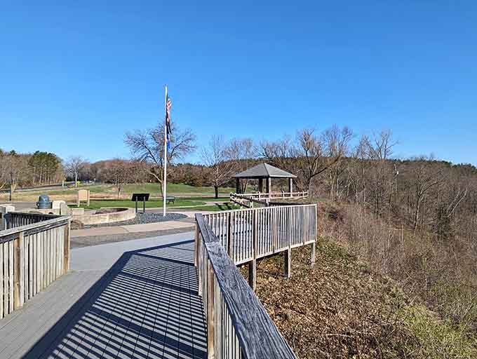 Heritage Park provides green space for picnicking, strolling, or just sitting while pretending to be contemplative and deep.