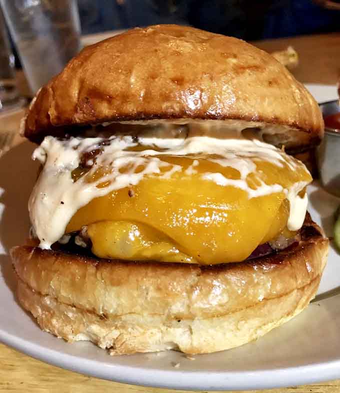When one patty isn't enough, this towering creation with its gloriously runny egg yolk answers prayers you didn't know you had.