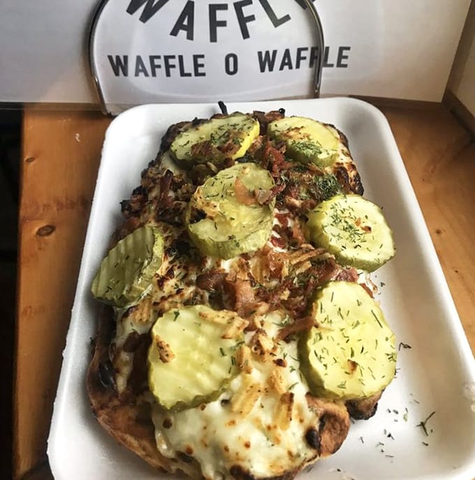 Bacon and pickles on a waffle might sound wild, but one bite proves that sometimes the craziest combinations make the most sense.