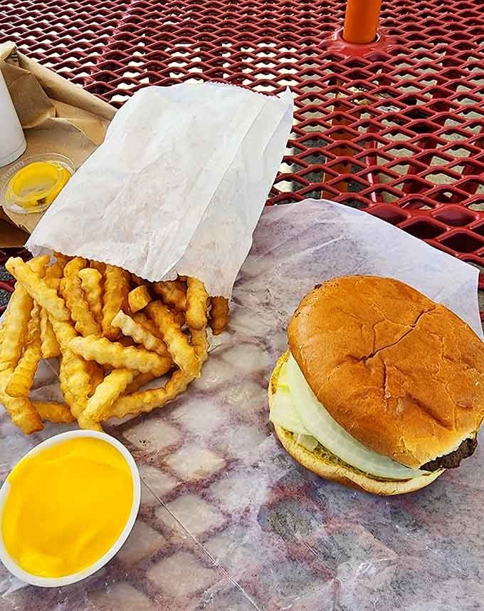 Sometimes a burger is so photogenic it deserves its own moment, and this beauty certainly earns that spotlight.