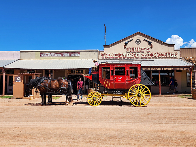Horse-drawn stagecoaches aren't just for show &ndash; they're working time machines that transport visitors through Tombstone's colorful history.
