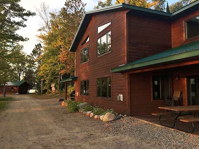 These cabins nestle into the landscape like they grew there naturally, offering the perfect blend of privacy and proximity to all the lakeside action.