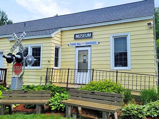 The cheerful yellow museum houses exhibits and souvenirs, inviting visitors to dive deeper into Darwin's unique history.