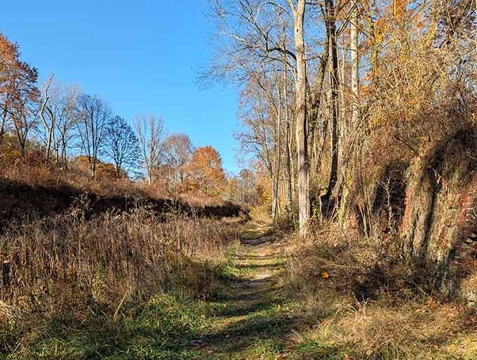 Autumn transforms the park into a painter's palette, with fall colors providing a stunning contrast to the earthy tones of century-old brickwork.