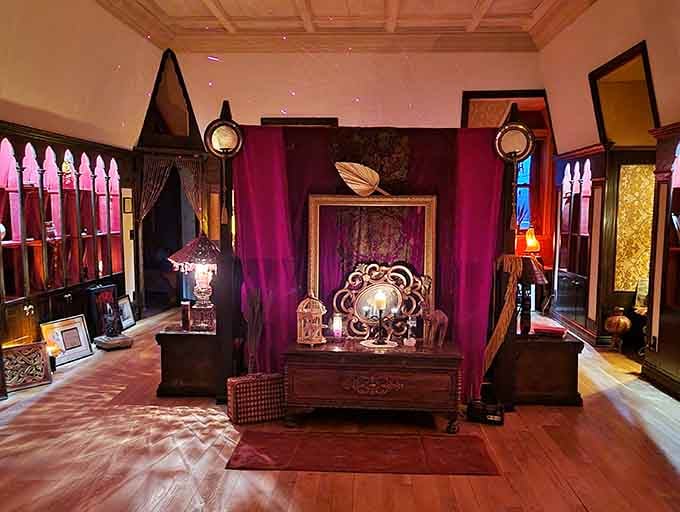 When your hallway lighting says "mysterious castle" louder than any tour guide ever could, you're doing Gothic atmosphere right.