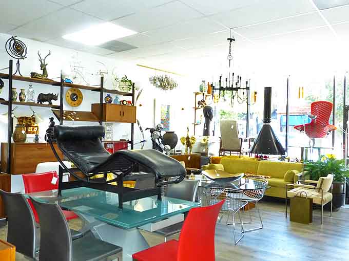 Discover a friendly shop filled with unique mid-century modern furniture and eclectic decor, perfect for adding character to your home.