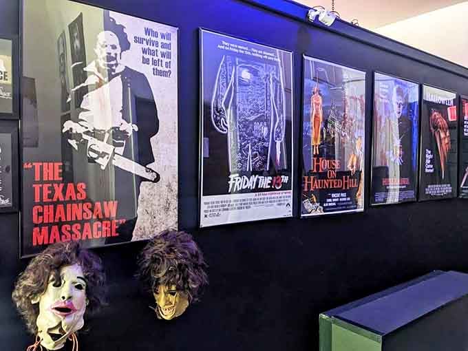 Classic horror movie posters trace the evolution of frightful filmmaking, from "Texas Chainsaw Massacre" to "House on Haunted Hill."