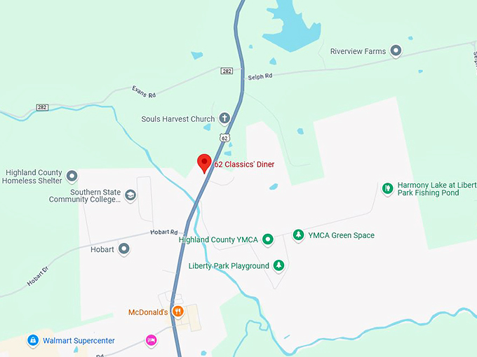 62 classics' diner map