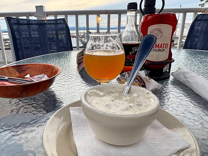 New England in a bowl &ndash; creamy clam chowder steaming with promise, waiting for that first satisfying spoonful.