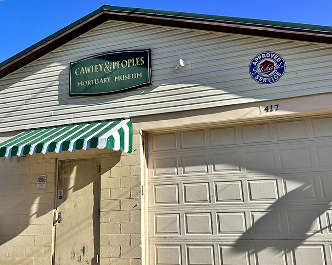 The unassuming exterior of the Cawley & Peoples Mortuary Museum gives little hint of the fascinating funeral history preserved inside this unique Marietta attraction.