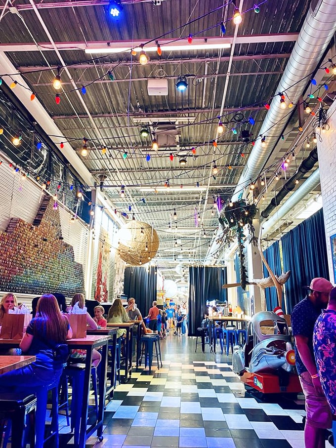 Golf balls and glitter balls! This playground for grown-ups proves that dinner and a show can include putters and pinball.