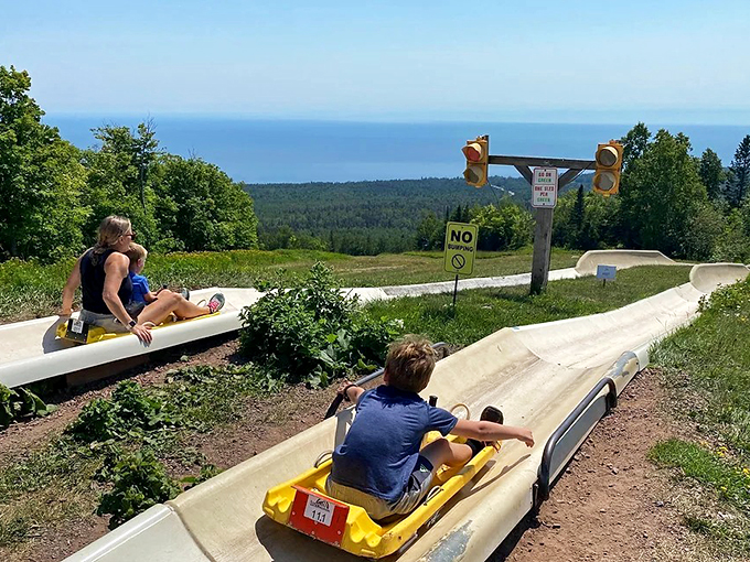 Who needs the Alps when you've got this? Lake Superior views and heart-stopping slides make for a perfect Minnesota cocktail.