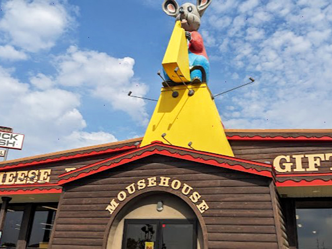 Gouda grief, what a sight! This cheese emporium proves that in Wisconsin, mice aren't the only ones who love their cheddar.