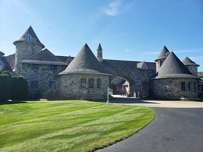 The extensive stone complex of Castle Farms looks like it was transported stone by stone from the European countryside.