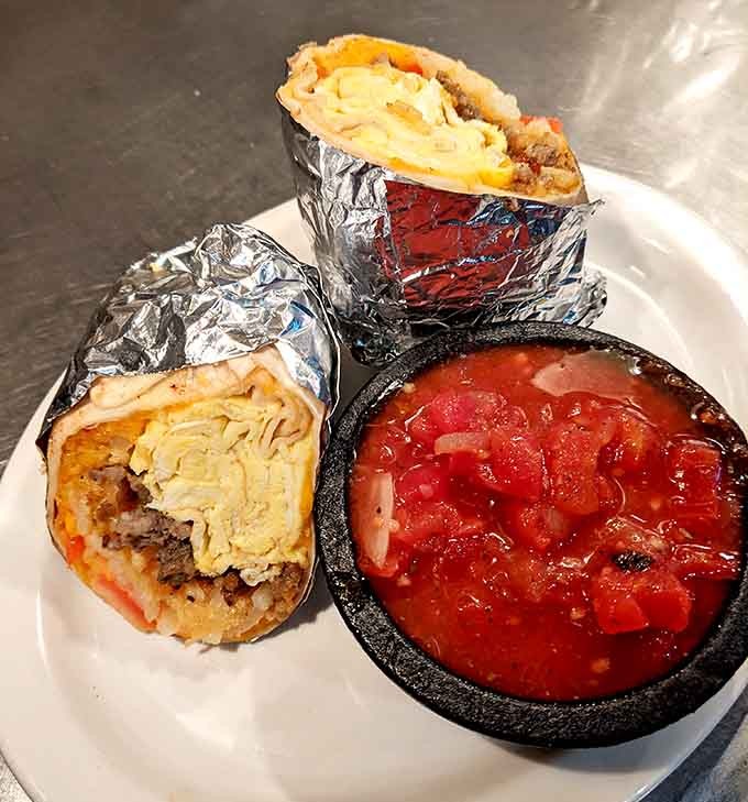 That breakfast burrito could fuel you through an entire Minnesota winter day, honestly.