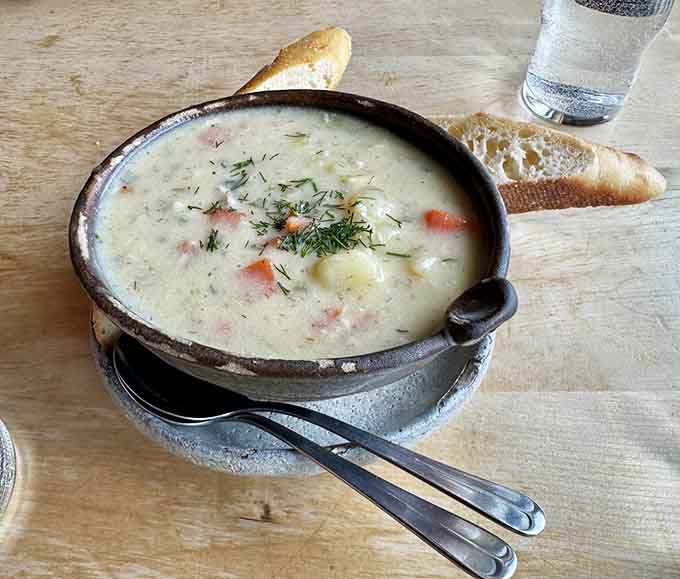 Whitefish chowder showcasing Lake Superior's bounty in its finest form, proving that sometimes the best meals come from right in your own backyard, literally.
