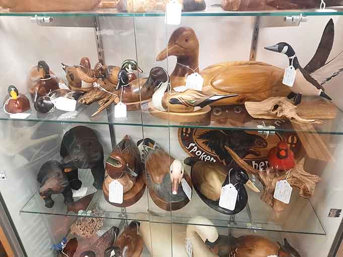 Hand-carved wooden decoys showcase American folk art at its finest, transforming functional hunting tools into collectible treasures worth displaying.