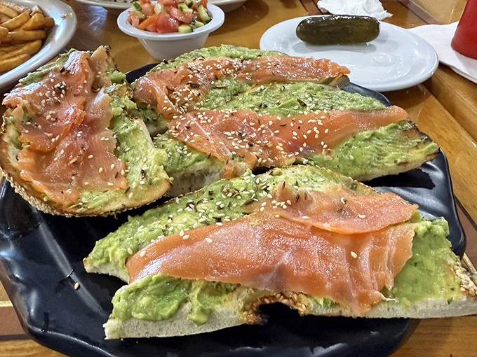 The avocado toast that would make millennials sell their smartphones! Creamy avocado meets silky nova lox in perfect harmony.