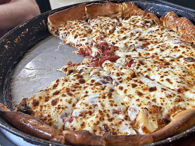 When cheese meets crust in this deep-dish delight, it creates the kind of relationship that poets could write sonnets about.