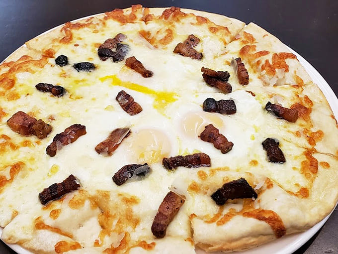 White pizza topped with house-made sausage lets those quality ingredients shine without tomato sauce stealing the spotlight.