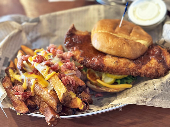 This isn't just any burger&mdash;it's the reason napkins were invented, with hand-cut fries standing by for backup.
